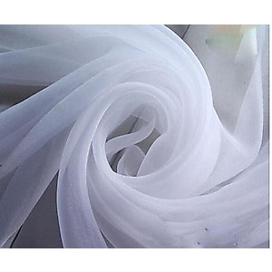 60" Wide (5ft Wide) White Sheer Chiffon Fabric - Perfect for Draping Panels and Masking for Weddings & Events (1 Yard)