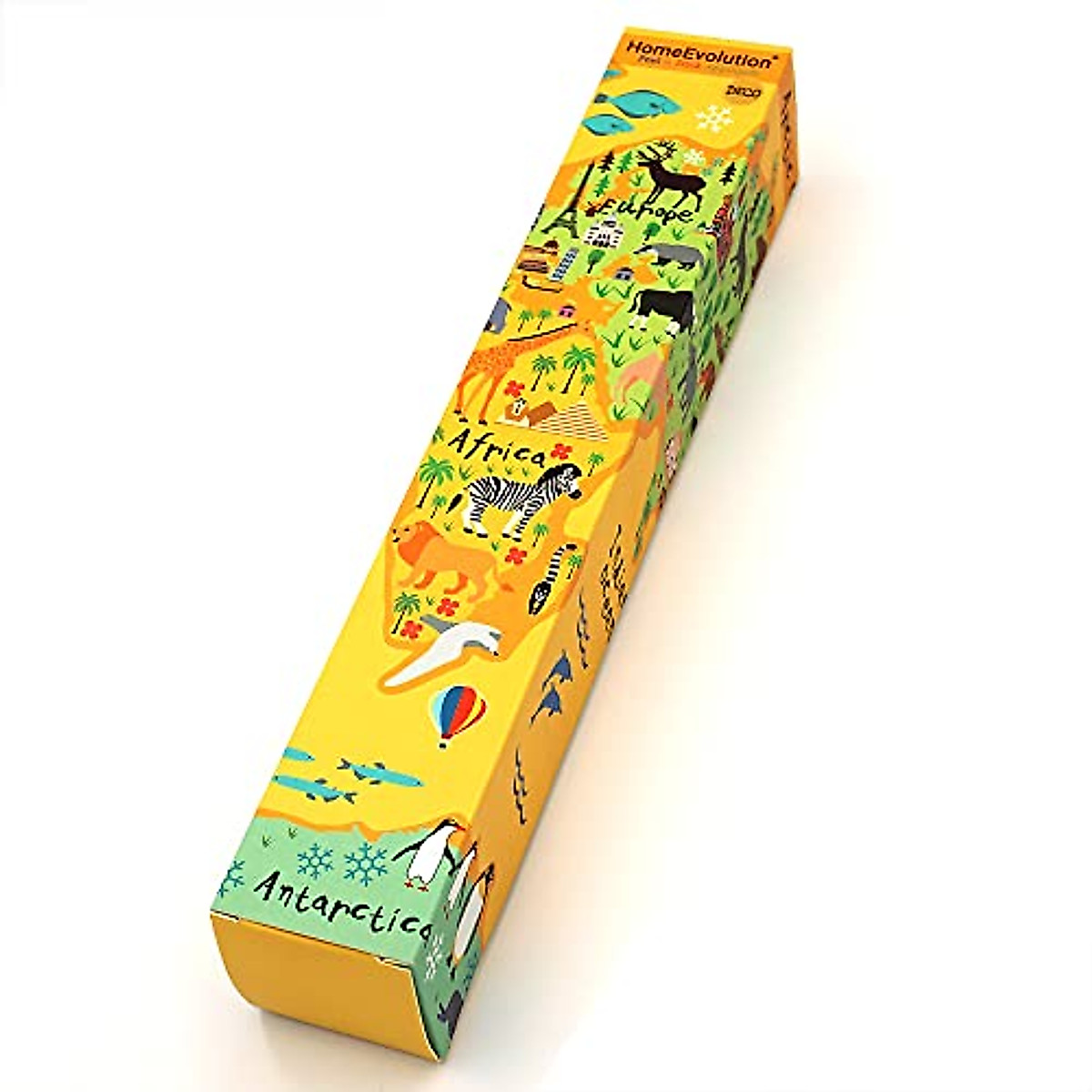 HomeEvolution Large Kids Educational Animal Landmarks World Map Peel & Stick Wall Decals Stickers Home Decor Art for Nursery