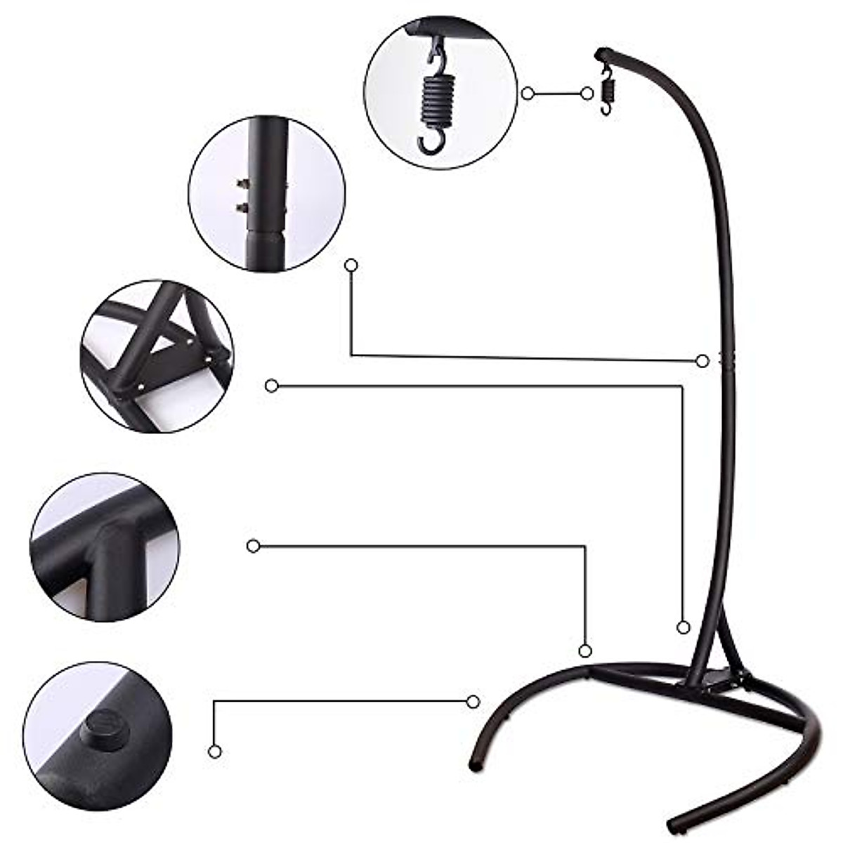 TheirNear Hanging Chair Stand (Stand Only), Hammock Chair Stand for Indoor Outdoor, Heavy Duty 330 Pound Weight Capacity