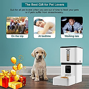 DoHonest Automatic Dog Feeder with Camera: 5G WiFi Easy Setup 8L Motion Detection Smart Cat Food Dispenser 1080P HD Video Recording 2-Way Audio Timed Pet Feeder App Control Night Vision S15