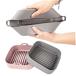 OSALADI Fryer Pad Air Fryer Cake Pan Air Fryer Silicone Pad Airfryer Parchment Paper Oven Baking Pan Air Fryer Toaster Oven Non Stick Oven Dish Air Fryer Grill Pan Silicone Steamer Pan