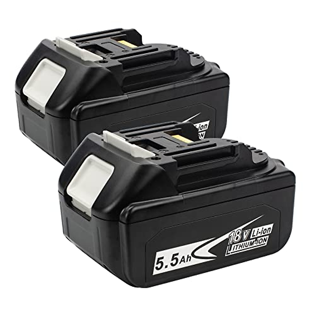 DEWQKI 2 Pack 18V 5.5Ah BL1850B Battery Replacement for Makita 18V Battery Compatible with Makita 18v Tools,Fit with Makita 18V Battery Charger
