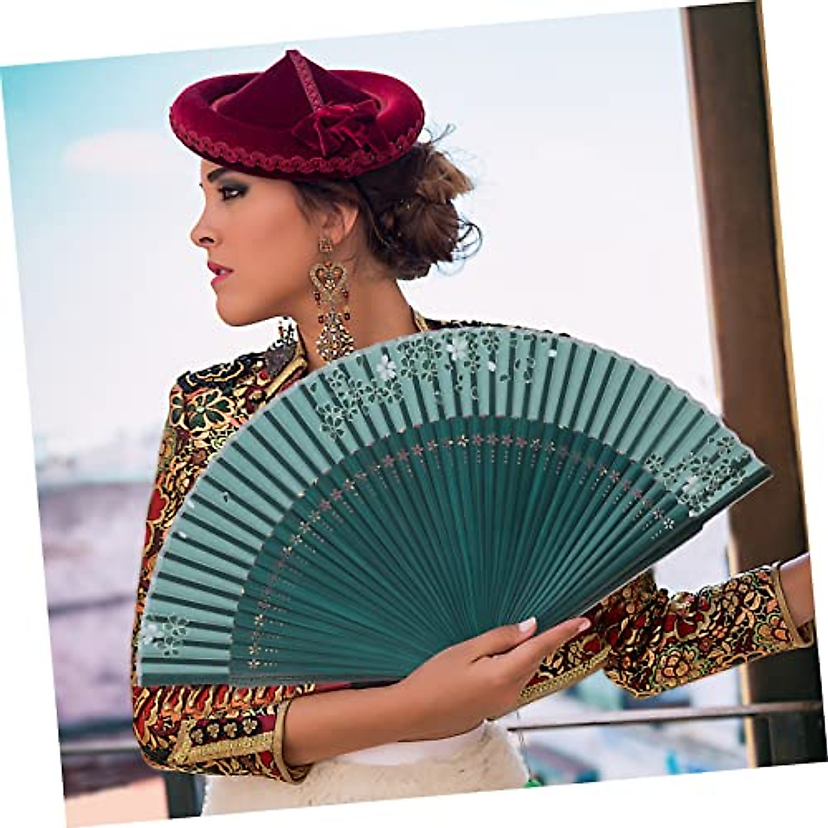 CLISPEED 3pcs Folding Fan Cosplay Fan Prop Personal Fans Hand Fan Kung Fu Fans Orient Fans Chinese Dance Fans Chinese Fan Foldaway Fan Bamboo Decor Cosplay Prop Cloth Miss Household East
