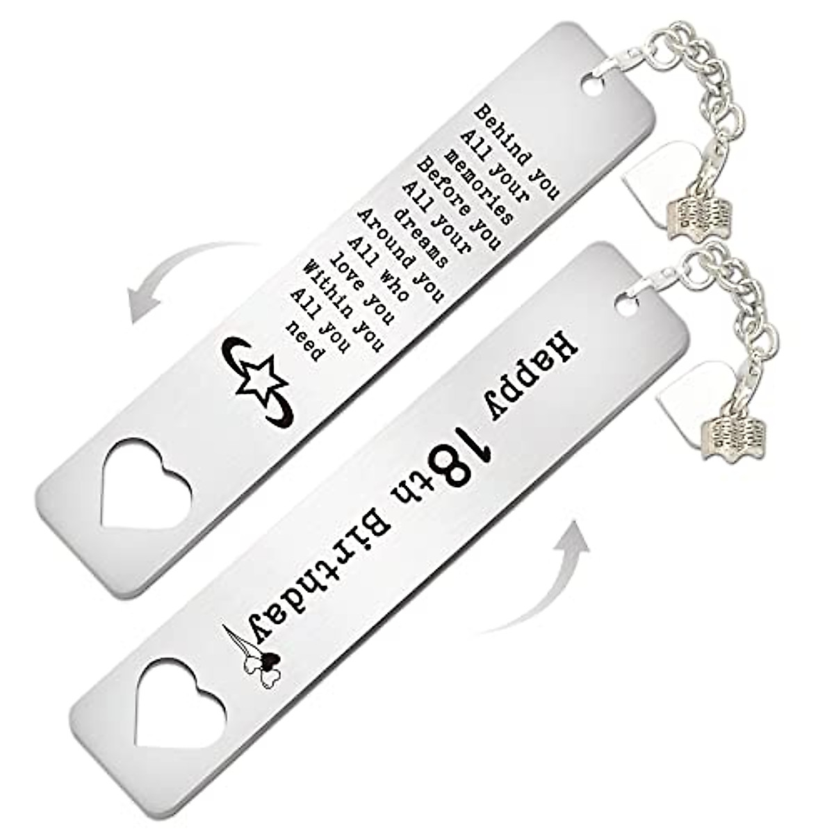 18th Birthday Inspirational Bookmarks, Birthday Gift for Women, Book Lover, Bookworm, Graduation, Teens, Kid, Daughter, Son, Teacher, Book Accessories, Reading Gifts, Book Gifts-WB50