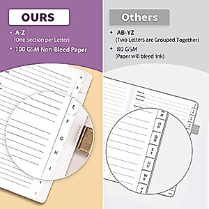 Password Book with Lock, Password Keeper with Alphabetical Tabs, Password Organizer for Computer and Internet Address Website Login, Gifts for Home and Office, 5.6''x 8''-Brown
