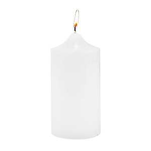 Super Z Outlet 3" x 6" Unscented White Pillar Candle for Weddings, Home Decoration, Relaxation, Spa, Smokeless Cotton Wick. (1 Candle)