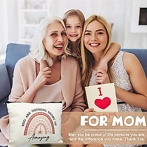 Coume 12 Pieces Thank You Gift Makeup Bags Inspirational Gifts for Social Worker Nurse Women Appreciation Gift for Colleague Coworkers Teacher Volunteer Cosmetic Bags for Birthday(Delicate Pattern)