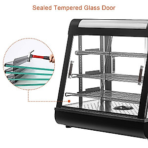 Nurxiovo 27inch Countertop Food Warmer Display Cases Pizza Commercial Heated Bakery Stainless Steel Hot Pastry Restaurant self Service Empanda Patty w/ 3 Shelves 25-1/2 X 27 X 19in