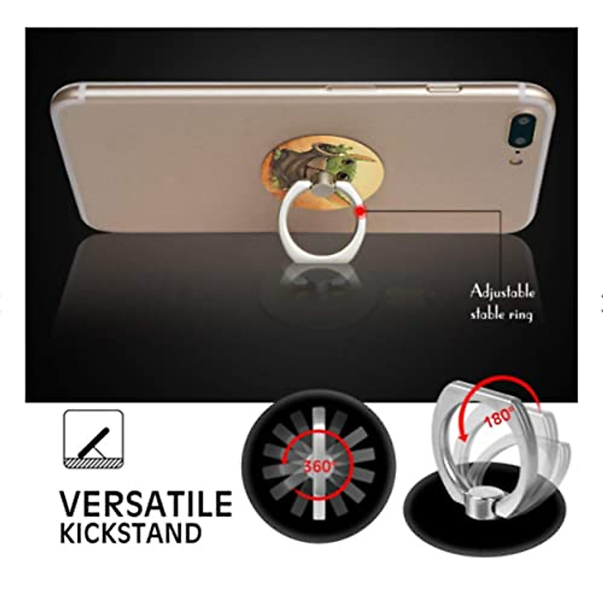 Cell Phone Ring Holder Stand, 360 Rotation Universal Smartphone Round Ring Grip Stand Compatible with Smartphones and Tablets (Baby )