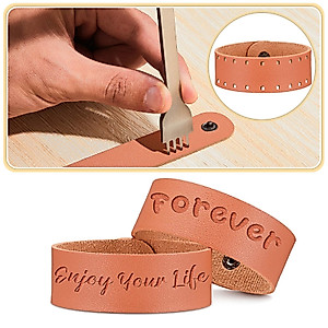 24 Pcs Plain PU Leather Bracelets Blank Snap Bracelets Wrist Cuffs DIY Craft Wristbands for Men Women Jewelry Making, 8.66 x 0.98 Inch, Leather Style