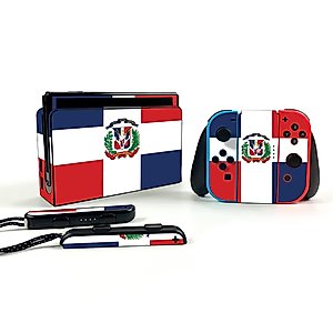 MightySkins Skin Compatible with Nintendo Switch OLED - Dominican Flag | Protective, Durable, and Unique Vinyl Decal wrap Cover | Easy to Apply, Remove, and Change Styles | Made in The USA