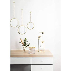 Umbra Tesora 3-Tier Jewelry Stand, Earring Holder, Accessory Organizer and Display, Glass/Brass