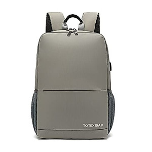 TOTEXISAP Business Travel Laptop Backpack for Men Women 15.6 Inch Laptop Slim Waterproof Backpack with USB Charging Port