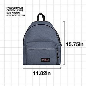 Eastpak - Padded Pak'r Backpack - Bag for School, Travel, Work, or Bookbag - Crafty Jeans