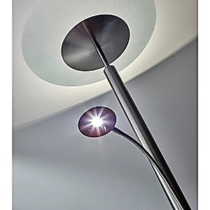 Adesso 5128-22 Stellar LED Combo Torchiere, 72 in., 24W/3W LED Combo, Brushed Steel Finish, 1 Floor Lamp