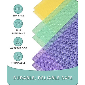 JULY HOME Refrigerator Shelf Liners, Fridge Organizers & Storage, Fridge Mats for Fruit and Vegetables, Washable Fridge & Drawers Liners, Protects Against Spills, Slip Resistant (6 Pack, 17.7"x11.4")