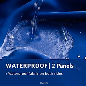 DIVA EN CAMINO DEC Outdoor Patio Curtain Waterproof Darkening Thermal Insulated Indoor Curtains for Bedroom, Porch, Living Room, Pergola, Cabana, W52 x L95, Royal Blue, Set of 2 Panels