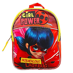 Zagtoon Miraculous Ladybug Backpack Set - Bundle with 11 inch Stickers and More (Miraculous School Supplies) for Girls