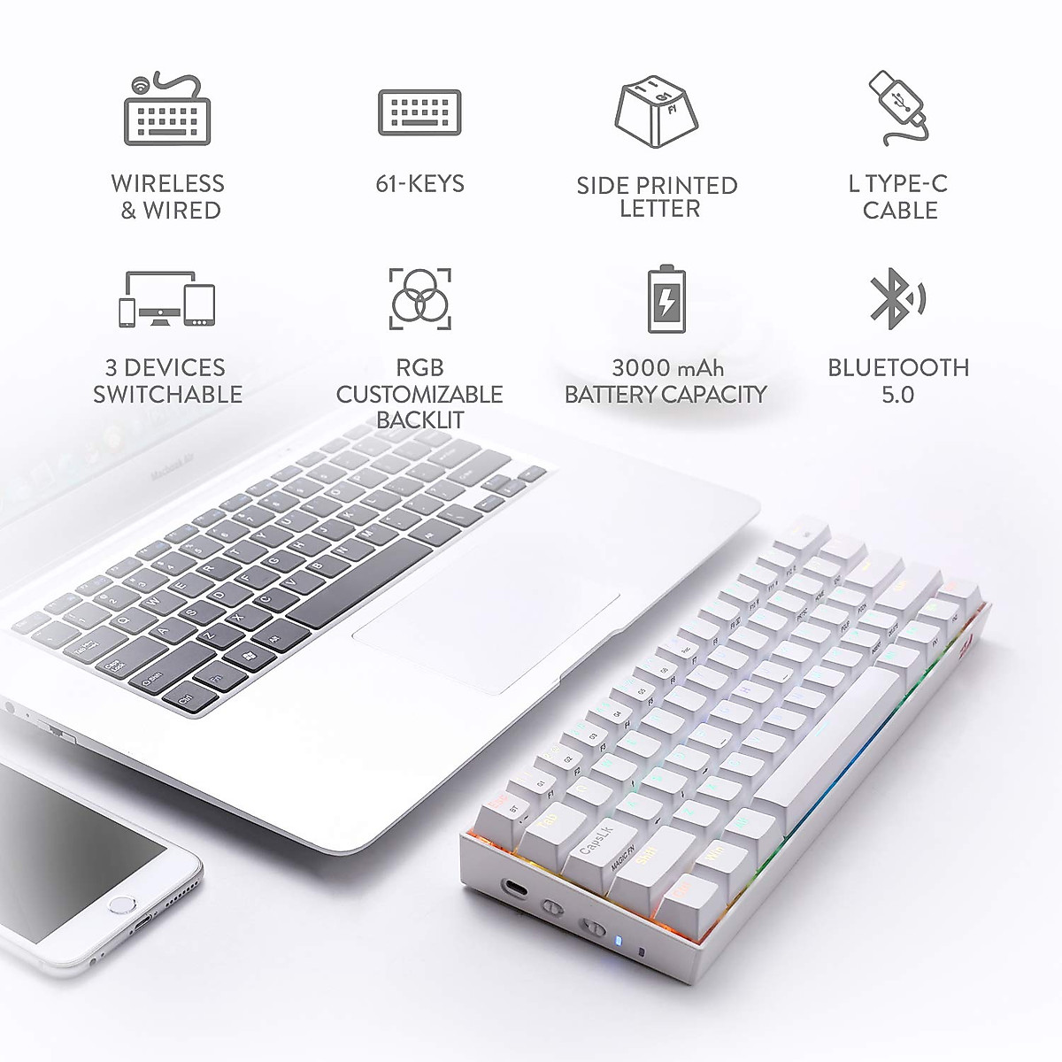 Redragon 60% Gaming Keyboard & A113 Hot-swap Mod Mechanical Switches (24pcs) Bundle