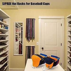 IsGlizoen 2 Pack Clear Hat Organizer, Acrylic Hat Stand, Hat Storage Rack for Ball Cap, Golf Cap, Trucker Hat, No Install, Can Store 14 Hats, for Bedroom, Closet, Office, Dresser (Clear)