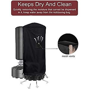 Free Standing Punching Bag Cover Outdoor Waterproof, GS Alderaul Large Standing Boxing Bag Cover Outdoor Waterproof, Standing Heavy Bag Cover for Punching Bag, Kickboxing Bag, and more