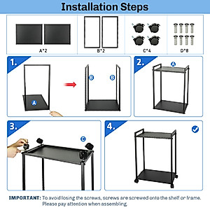 Liitrton Computer Tower Stand, 2-Tier CPU Stand PC Stand with Lockable Wheels Under Desk for Office Home (L)
