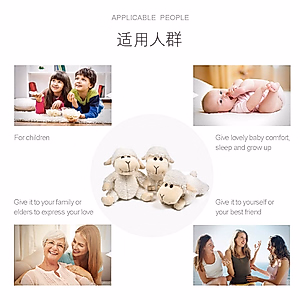 Tiny Heart Stuffed Animal Sheep Lamb Plush Toy 3 Pcs Sheep Stuffed Animal Cute and Soft Toy Plush Sheep for Kids Boys and Girls Lamb Toys White