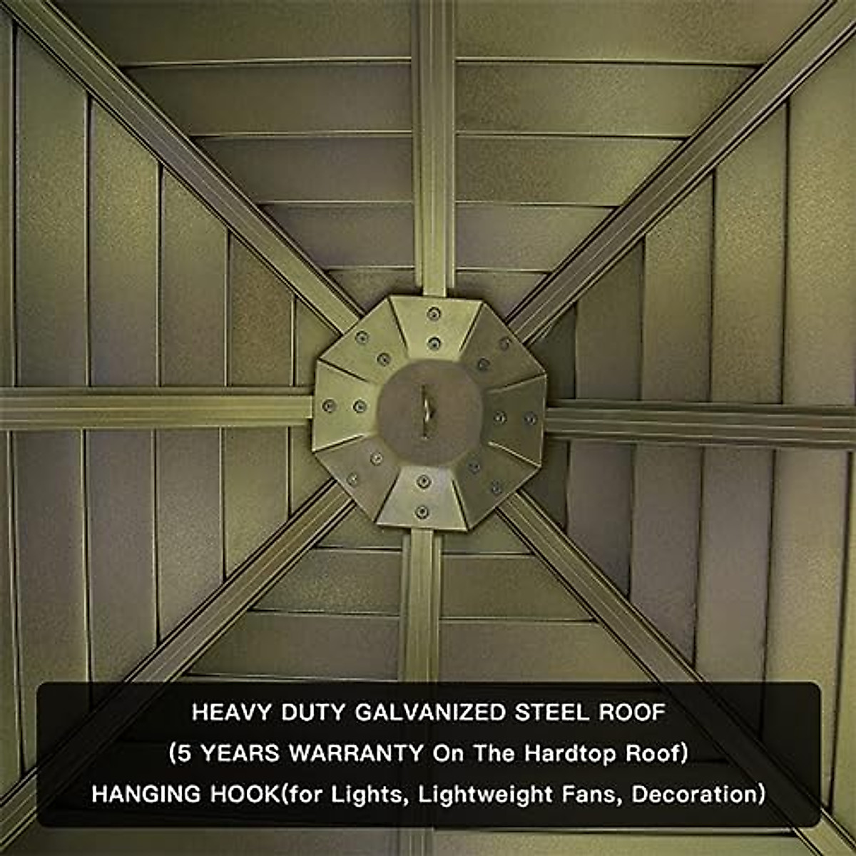 10'X10' Outdoor Hardtop Gazebo Permanent Canopy with Galvanized Steel Single Roof, Aluminum Frame,Curtains and Netting,Can Be Used for Sunshade and Rain Protection On The Garden Backyard Terrace