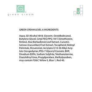 Green Cream Retinol, Level 9, High Potency, Airless Pump, 1 Ounce