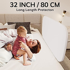 omzer Travel Bed Rails for Toddlers - Foldable Portable Safety Rail with No Drill, Short Bed Rail Guard for Baby Child/Elderly, Height Adjustable for Crib Twin Queen Full King Size Bunk Bed -32 Inch