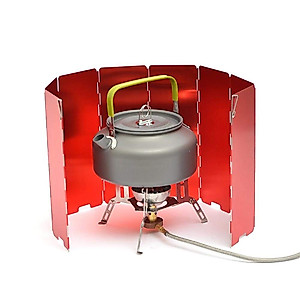 Camping Stove Windscreen - 8 Plates Lightweight Folding Outdoor Windshield for Camping Backpacking(Red) Outdoor Catering