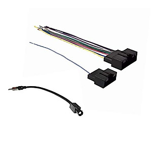 Car Stereo Wire Harness and Antenna Adapter Combo to Install an Aftermarket Radio for Select Ford Fiesta, Transit, Transit Connect etc. - See Compatible Vehicles and Years Below