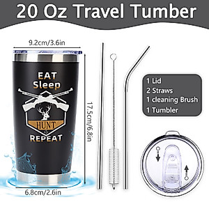 EchoMaven Hunting Gift for Men - Unique Deer Hunter Tumbler 20oz - Eat Sleep Hunt Repeat