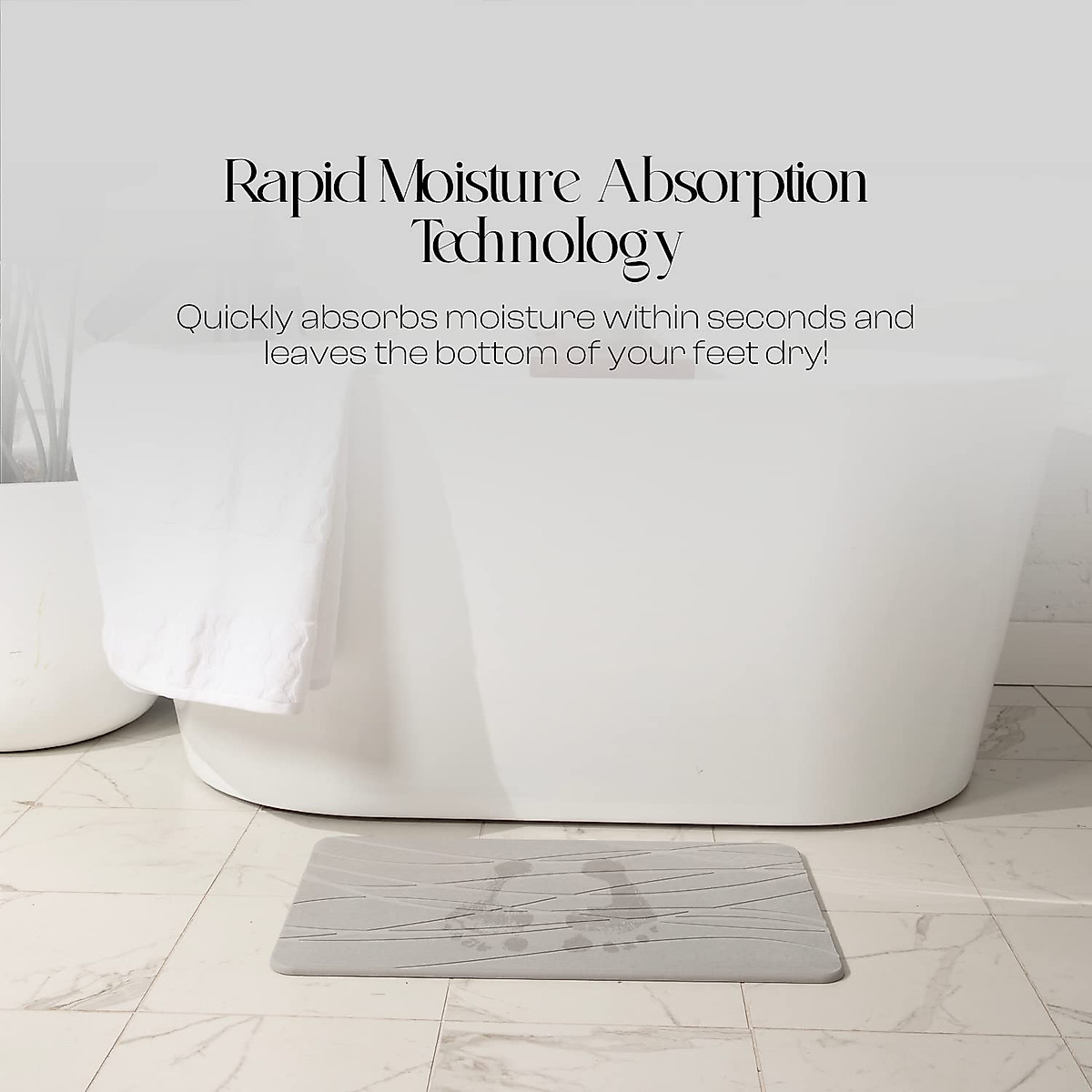 Mondano Stone Bath Mat, Diatomaceous Earth Shower Mat Non Slip Bathroom Mat Quick Dry Stone Mat, Stone Dish Drying Mat, Stone Bath Mats for Bathroom, Diatomaceous Earth Bath Mat (Carbon Grey)