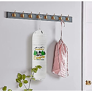 Happy Campers Live Here, Grocery Bags Holder Organizer For Shopping Bags, Wall Mount Plastic Bags Storage Container Dispensers, Gift For The Preferred Family And Friends