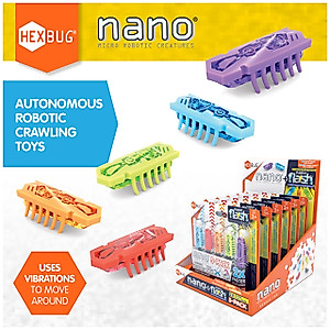 HEXBUG Nano 5 Pack, 4 Nano Bugs with Bonus Flash Nano, Sensory Toys for Kids & Cats with Vibration Technology, STEM Kits & Mini Robot Toy for Kids Ages 3 & Up