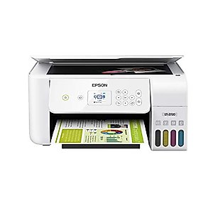 Epson EcoTank ET-2720 Wireless Color All-in-One Supertank Printer with Scanner and Copier – White (Renewed)
