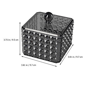 Holibanna Cotton Ball Holder 2pcs Cotton Pad Dispenser with Lid Acrylic Jewelry Cube Box Apothecary Jar for Make Up Pads Cosmetics Sponges Hair Band