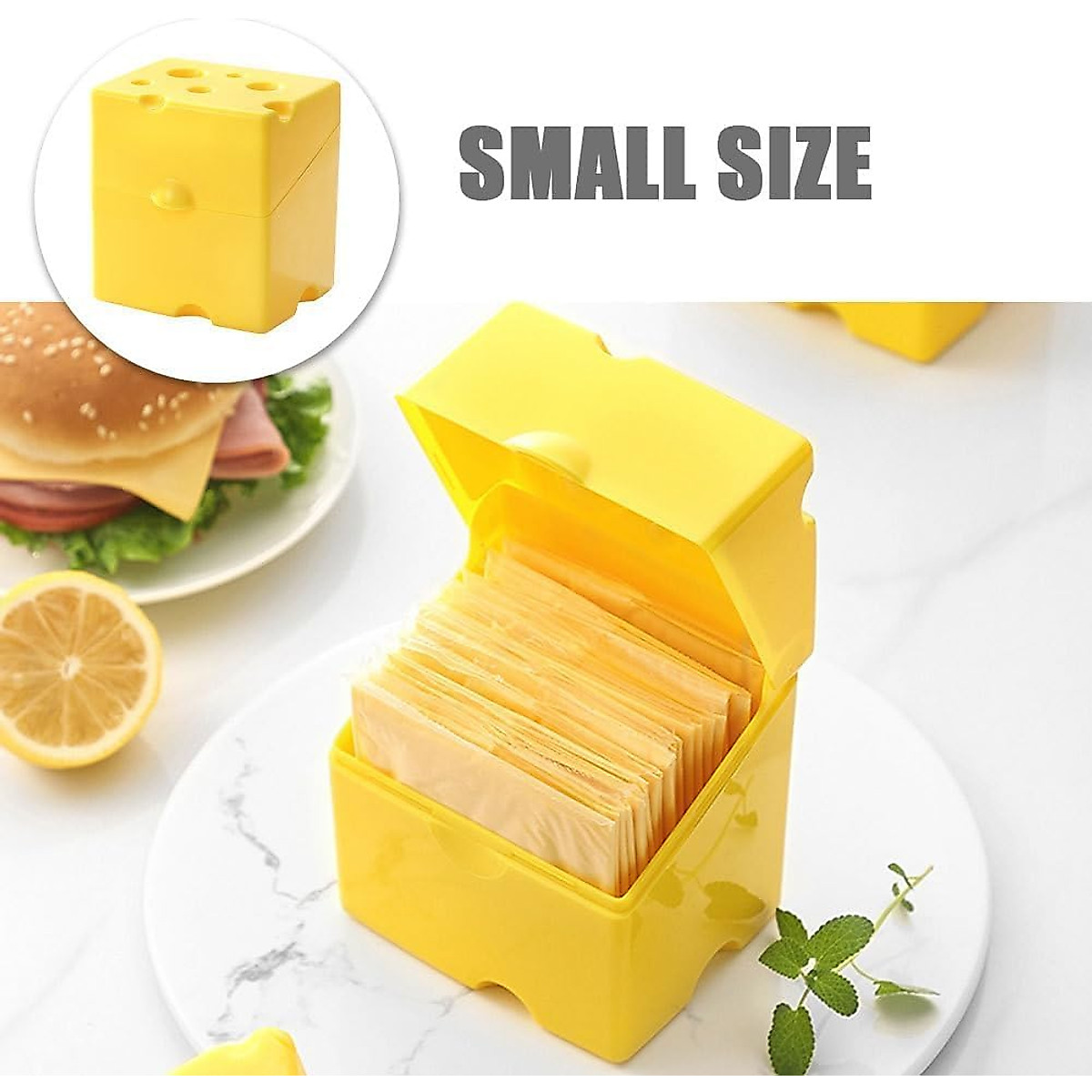 IbErsacs Sliced Cheese Storage Container Plastic Butter Block Cheese Slice Storage Box with Flip Lid Cheese Slice Holder Sliced Cheese Saver Keeper for Refrigerator Food
