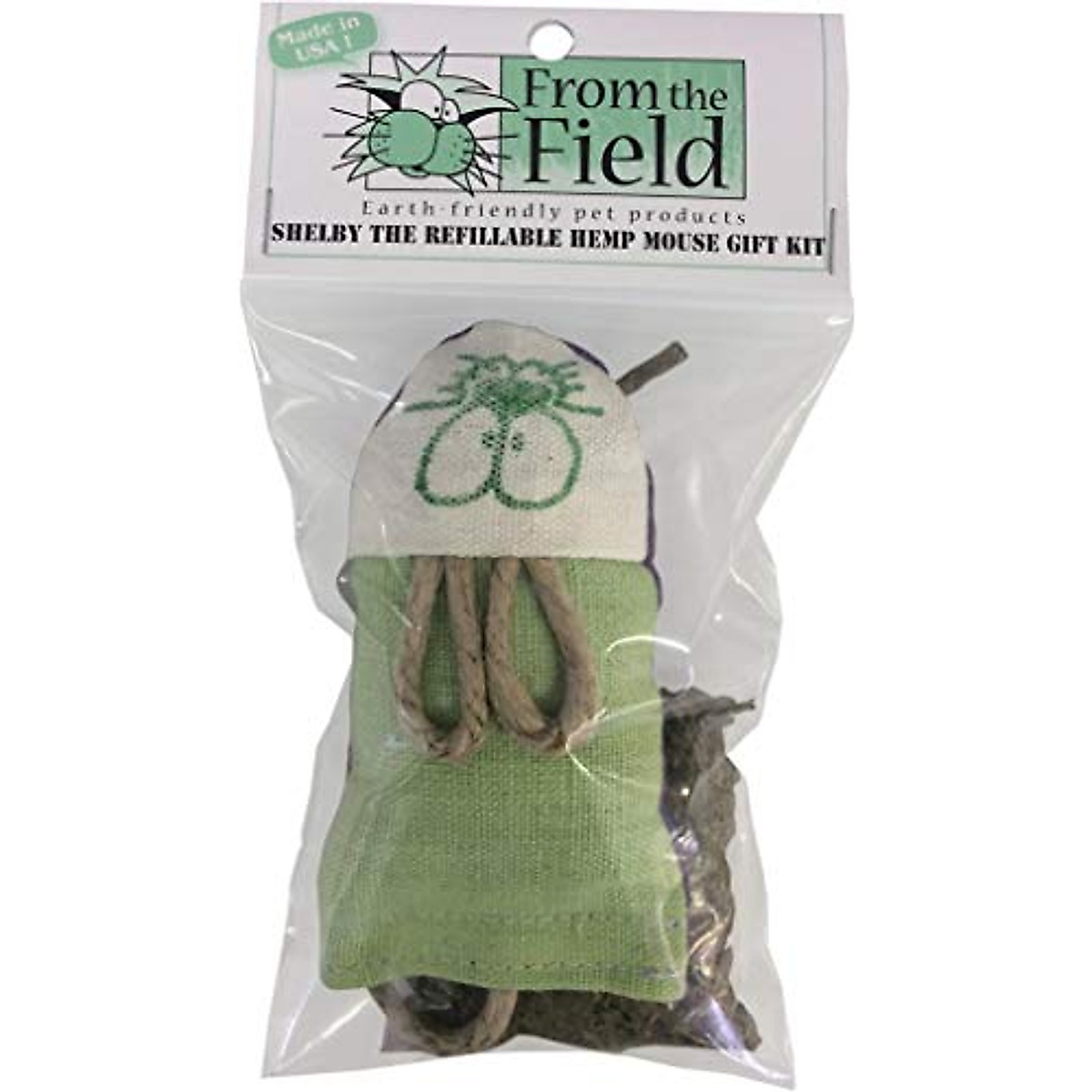 From The Field Shelby the Refillable Hemp Mouse Catnip Toy Gift Kit