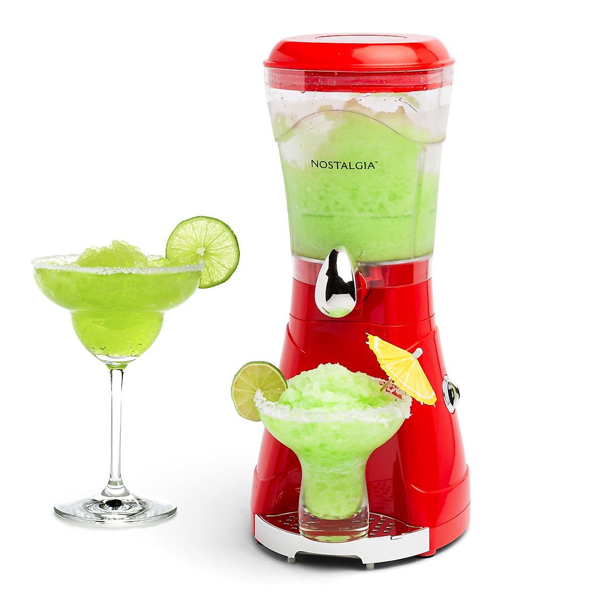 Nostalgia 64-Ounce Margarita Maker & Slushie Machine Easy-Flow Spout, Perfect for Slushies, Daiquiris, and Margaritas, Red