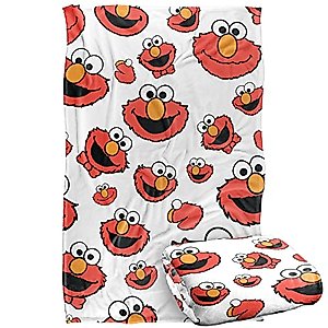 Sesame Street Elmo Face Pattern Officially Licensed Silky Touch Super Soft Throw Blanket 36" x 58"