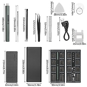 82 in 1 Hancaner Mini Electric Screwdriver, Electronics Precision Screwdriver Set with 64 Magnetic Bits, Small Precision Screwdriver Rechargeable With 3 LED Delivers 200RPM for Phone/Laptop/Watch