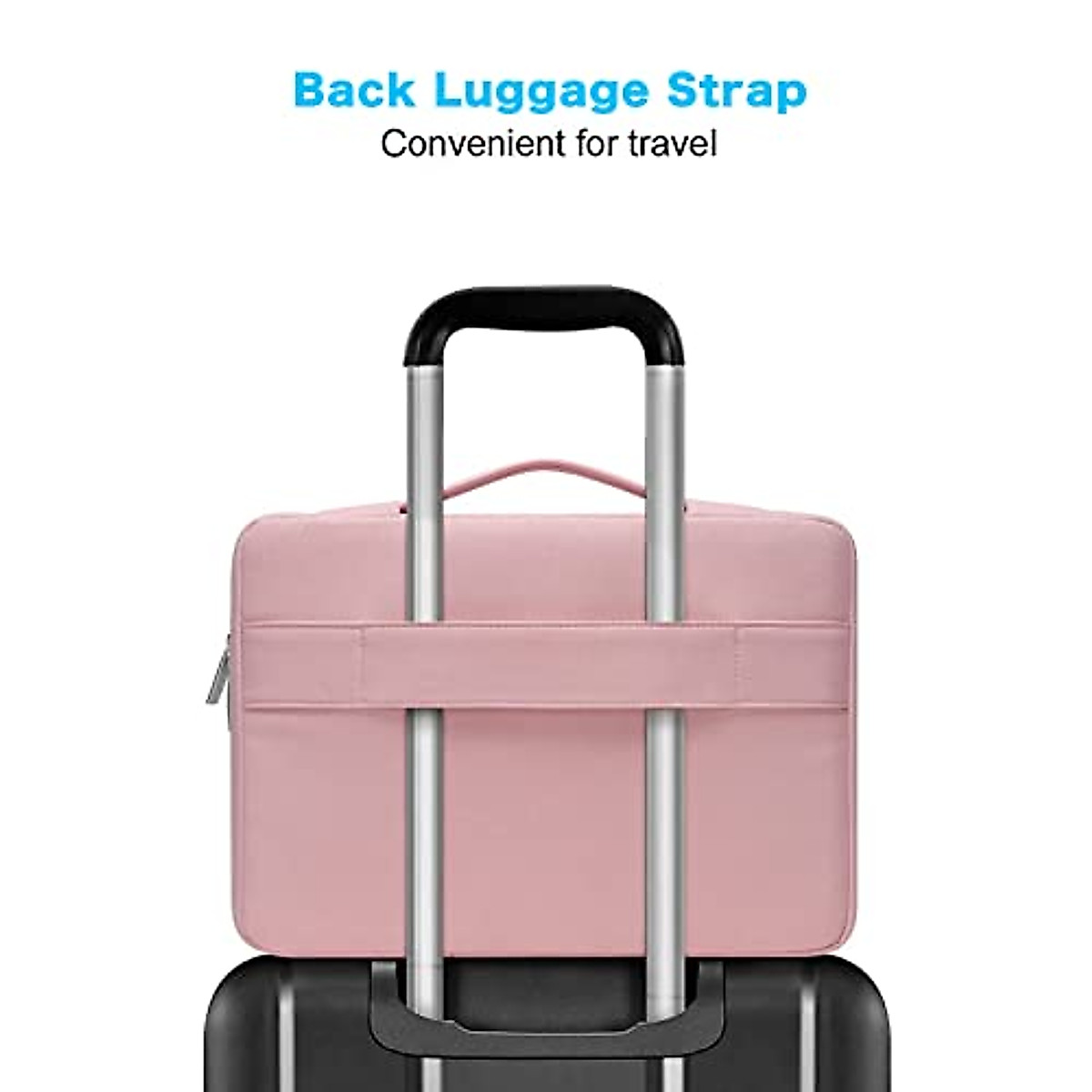 MOSISO 360 Protective Laptop Sleeve Compatible with MacBook Air/Pro, 13-13.3 inch Notebook, Compatible with MacBook Pro 14 2023-2021 A2779 M2 A2442 M1, Horizontal Bag with Belt&Right Pocket, Pink