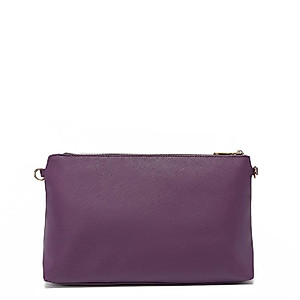 Nicole Lee 3 Pieces Handbag Pouch Set, Removable Crossbody Strap, Large, Medium Small Zip Pouches, Travel Set (Paris Fashion Week)