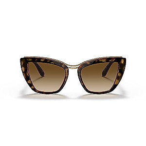 Dolce & Gabbana Women's Round Fashion Sunglasses, Havana/Gradient Brown, One Size