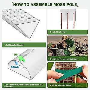 Gardzizy Plastic Moss Pole 6 Pcs 24 Inch Moss Poles for Plants Monstera Climbing Plants, Plant Support for Indoor Plants Work with Sphagnum Moss (6 Pack)