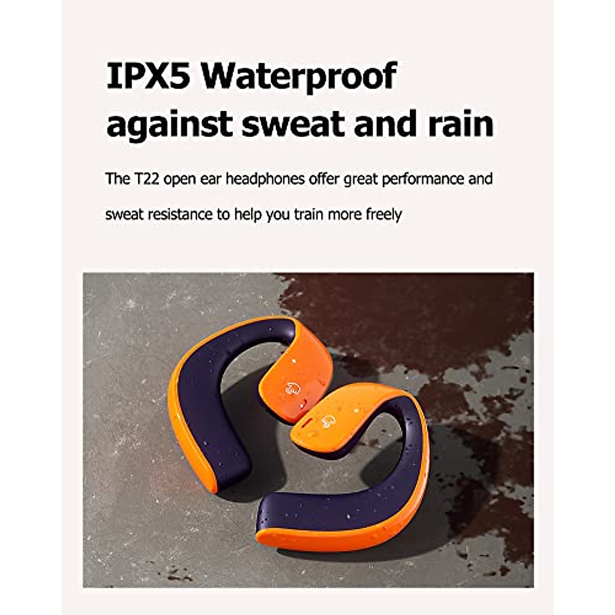 Open Ear Headphones Wireless Bluetooth Running Open Ear Clip Earbuds with Earhooks Air Bone Conduction Headphones Bluetooth Waterproof Over The Ear Wireless Wrap Around Earbuds for Gym Workout Sport