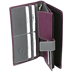 Felda RFID Genuine Leather Phone Purse Ladies Wallet - Holds Mobile Phone, Credit Cards, Banknotes, Coins
