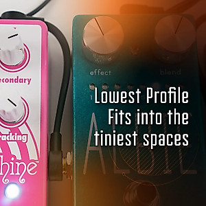 Rock Stock Guitar Flat Patch Cables (Pack of 3) - 12 Inch S-Shape Ultra-Thin Effect Guitar Pedal Patch Cables - Right-Angle, Black with Durable Gold Plated Connectors, Maximize Pedalboard Space